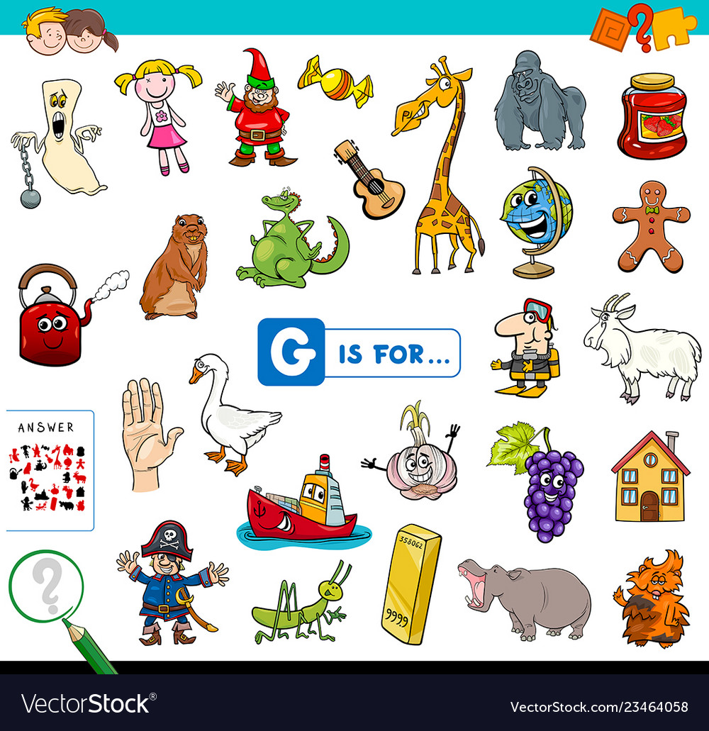G is for educational game for children Royalty Free Vector