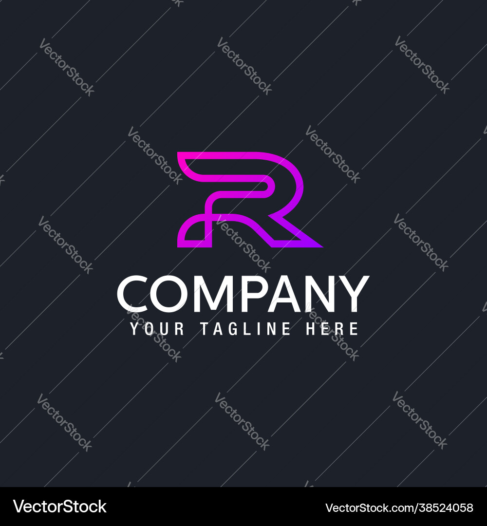 Graphic creative line alphabet symbol letter r Vector Image