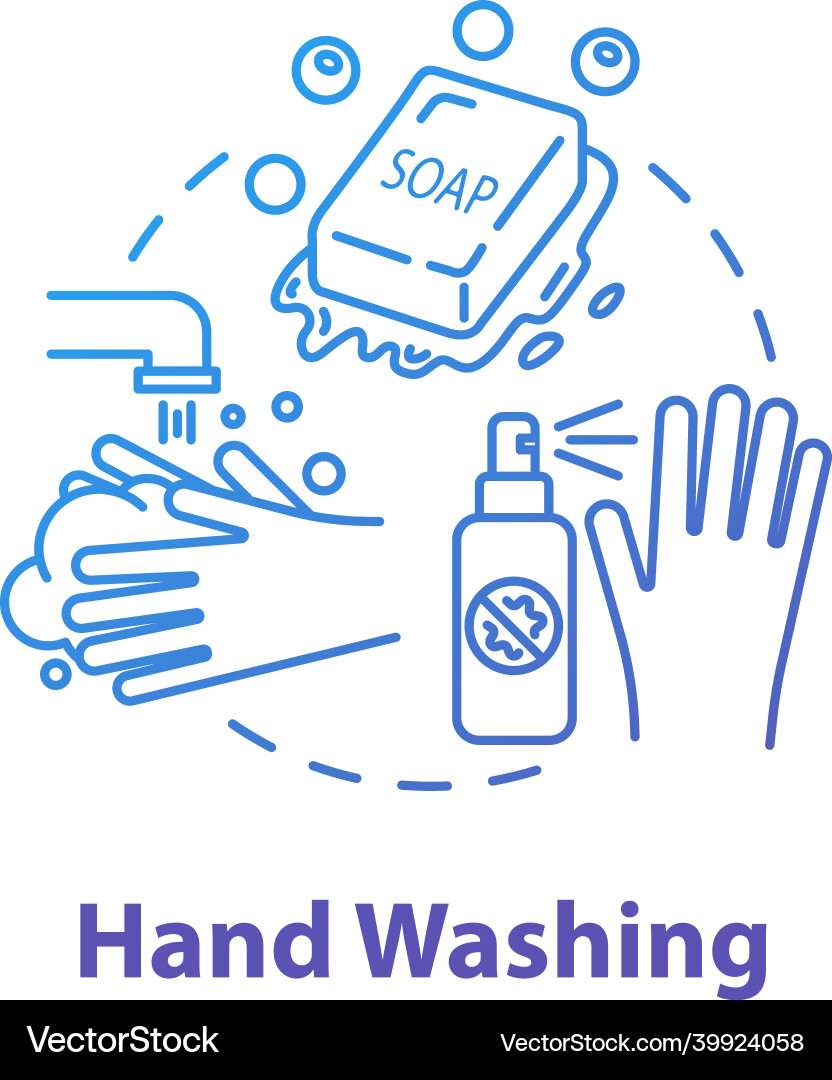 Hand washing concept icon liquid foam Royalty Free Vector