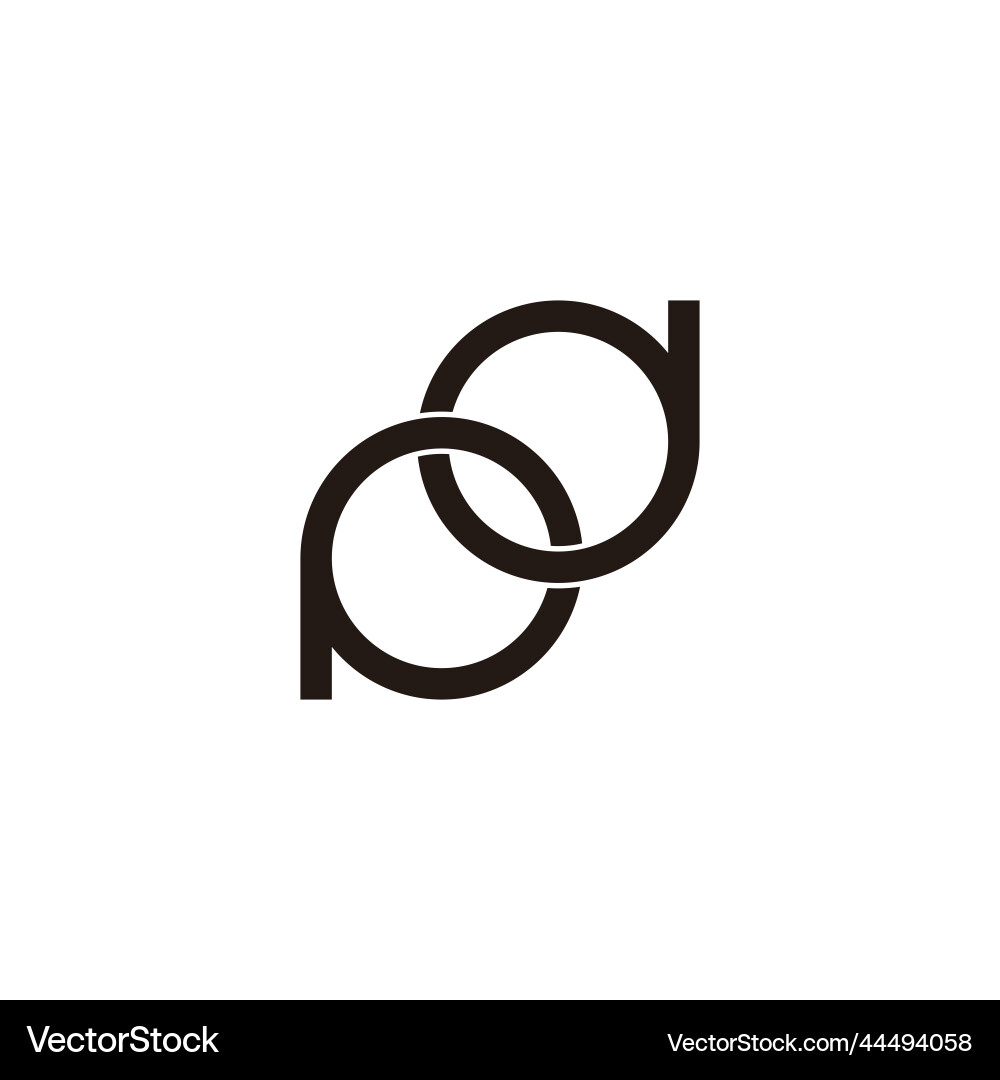 Letter p and d combination geometric symbol Vector Image