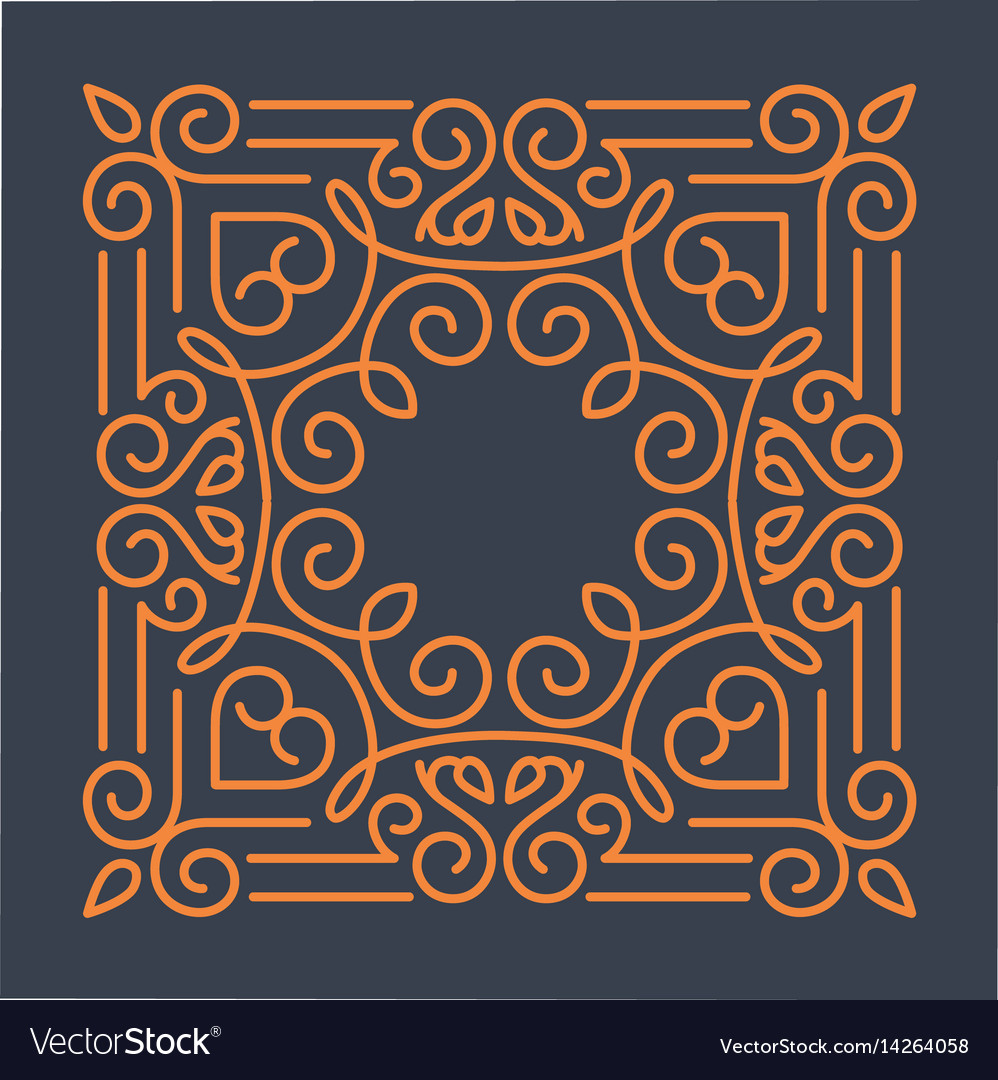 Linear frames design template Royalty Free Vector Image
