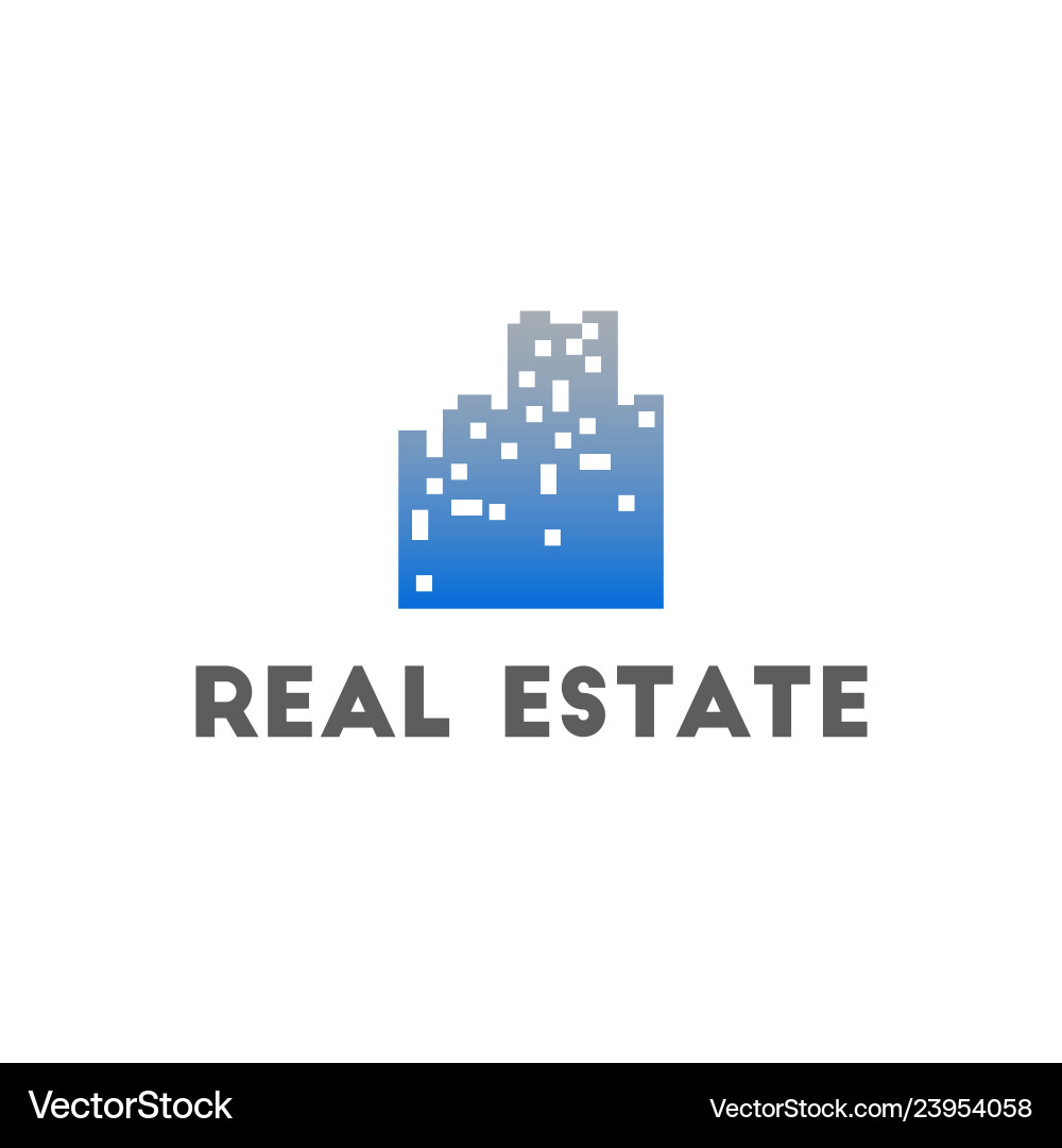 Logo template real estate clean modern Royalty Free Vector
