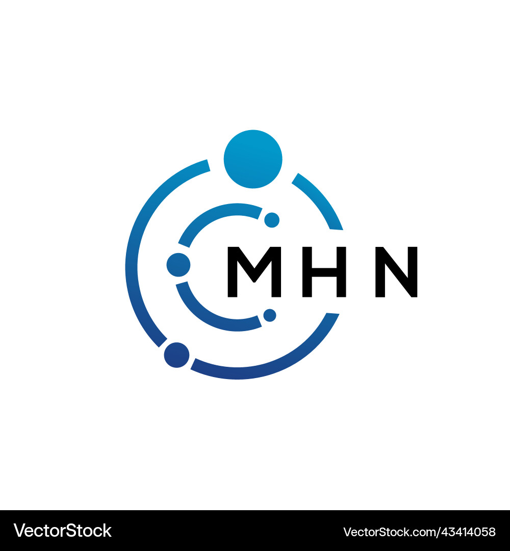 Mhn letter technology logo design on white Vector Image