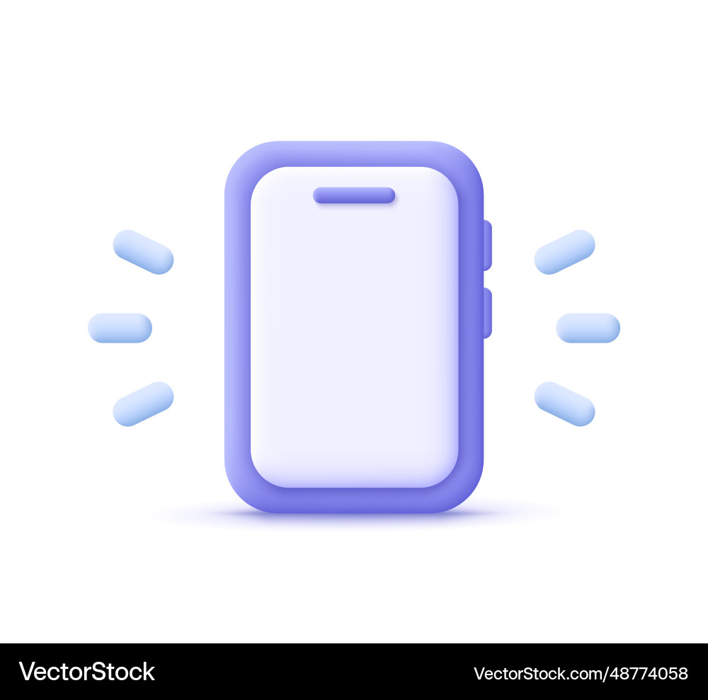 Mobile or smartphone device 3d icon carto Vector Image