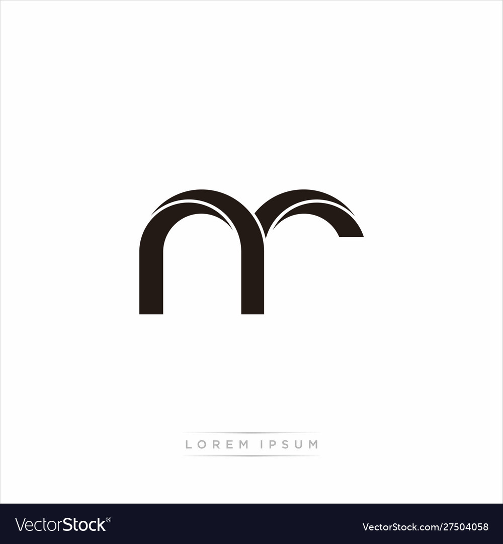 Nr initial letter split lowercase modern monogram Vector Image