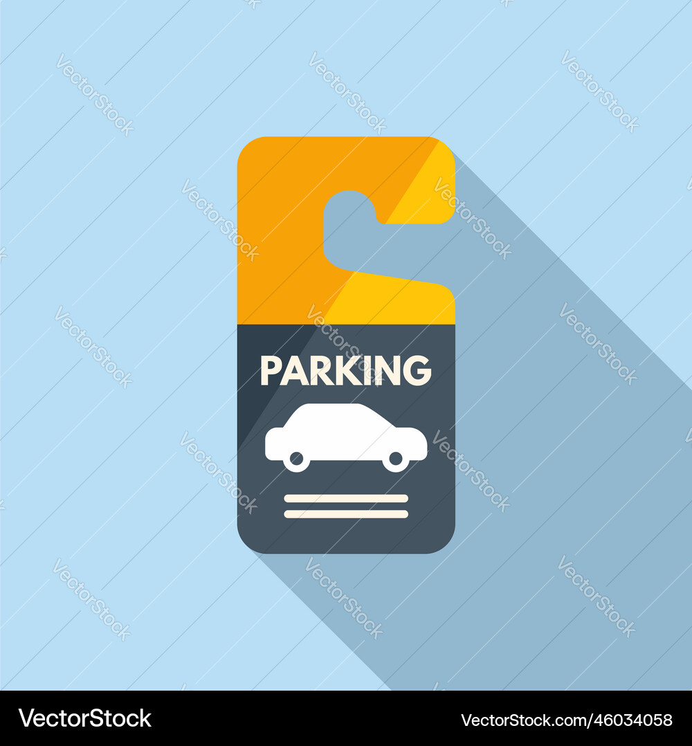 Parking tag icon flat space truck Royalty Free Vector Image