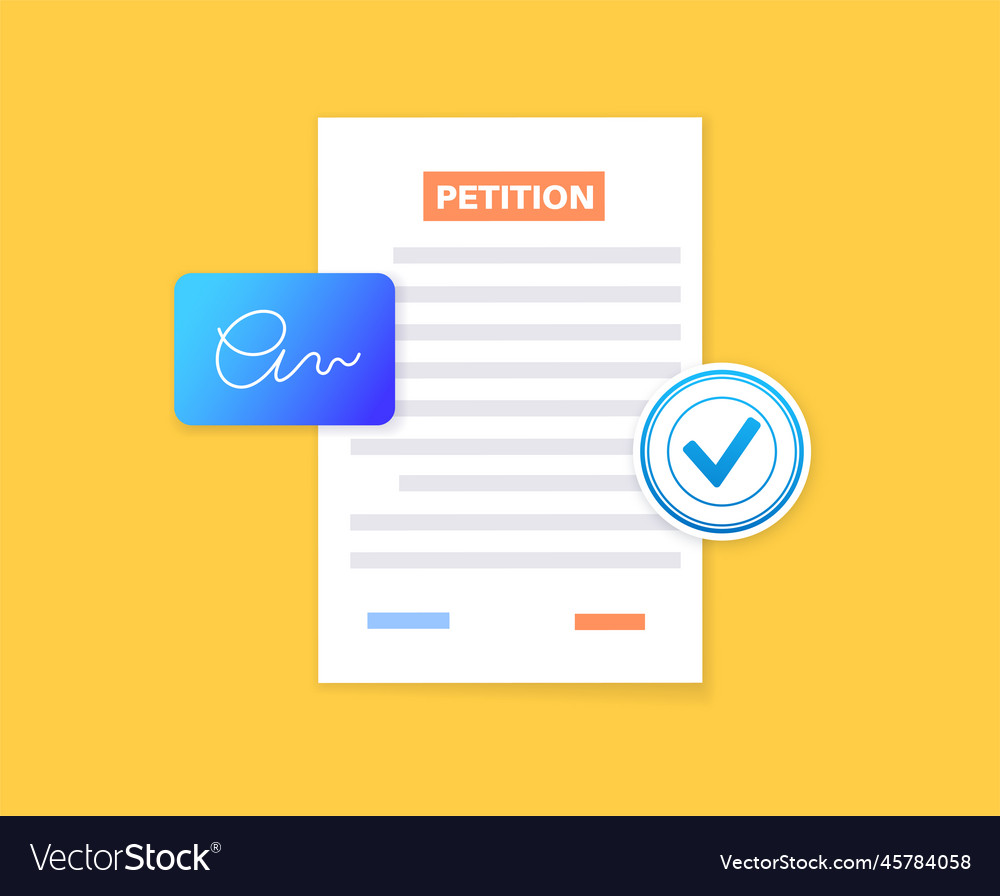 Petition signing process Royalty Free Vector Image Petition signing process Royalty Free Vector Image