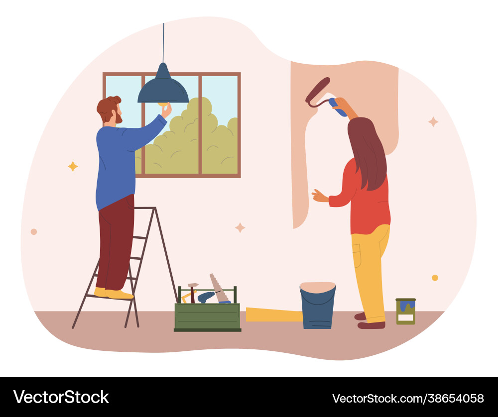 Repair in house concept Royalty Free Vector Image