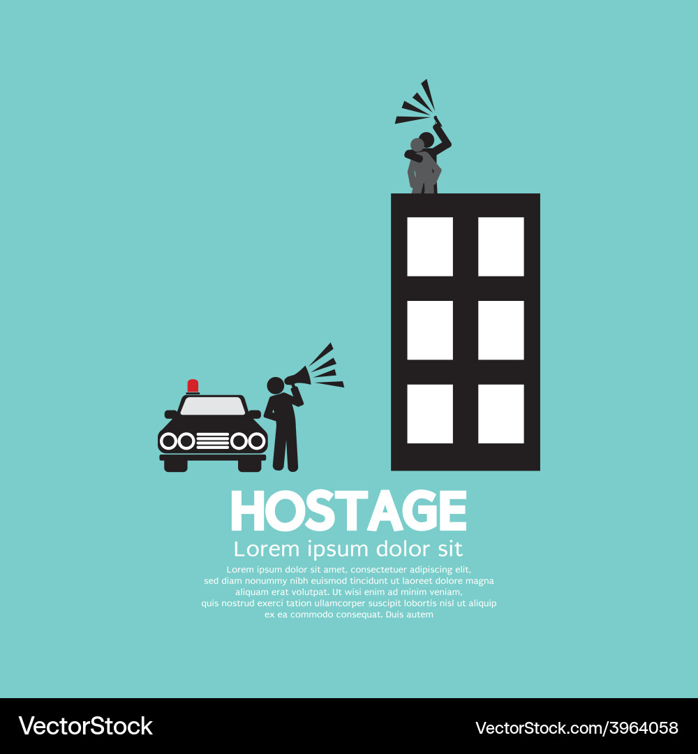 Robbery hostage and policeman graphic symbol Vector Image