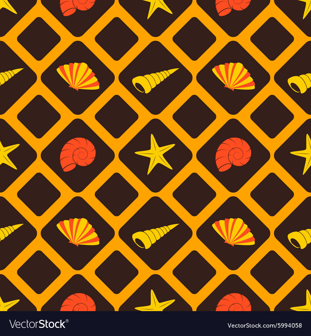 Seamless background with shells Royalty Free Vector Image