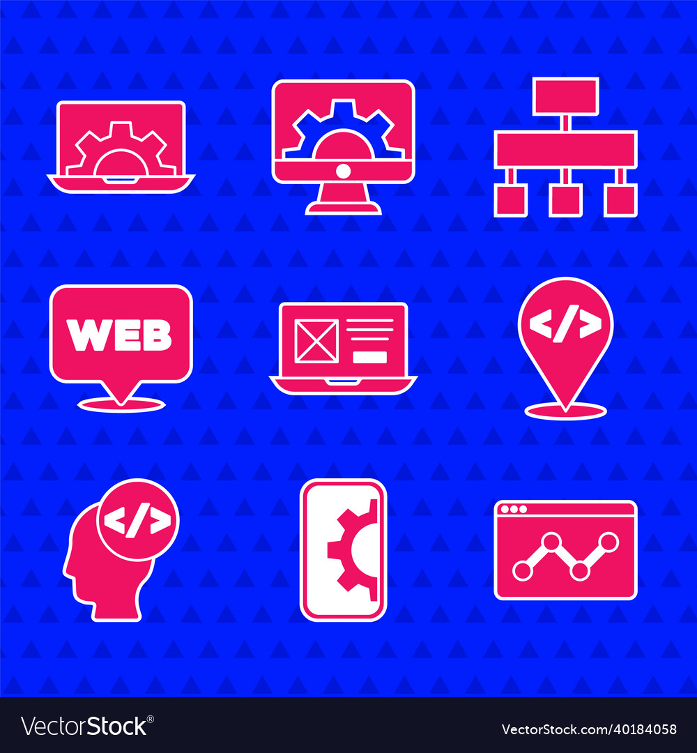 Set ui or ux design web development website Vector Image