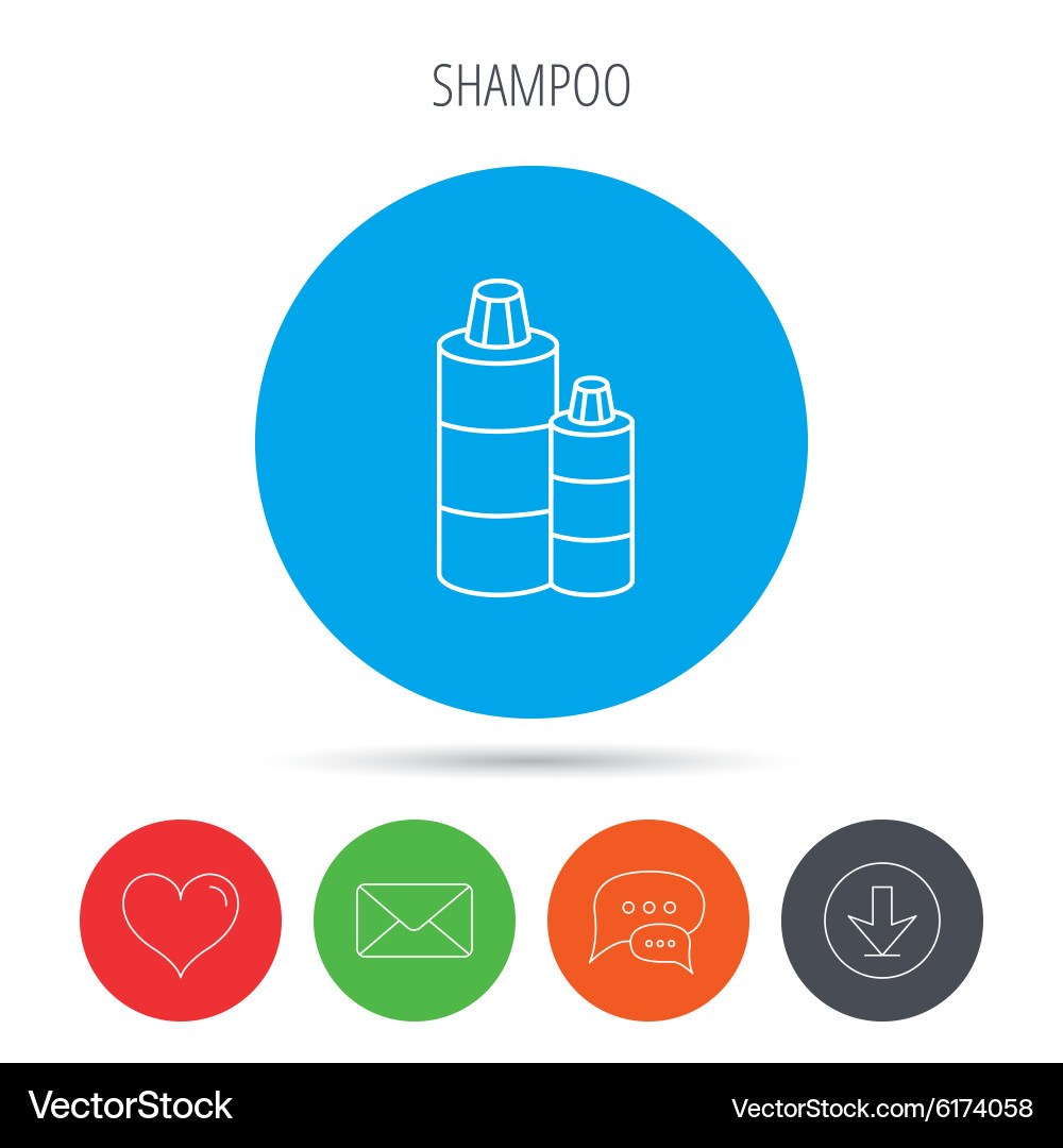 Shampoo bottles icon liquid soap sign Royalty Free Vector