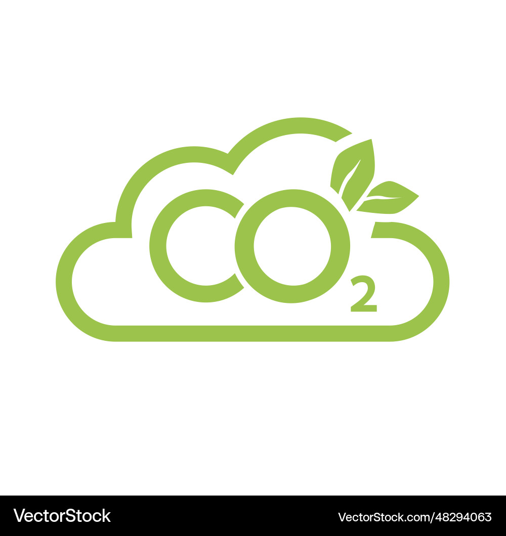 Co2 neutral icon carbon gas emission reduction Vector Image