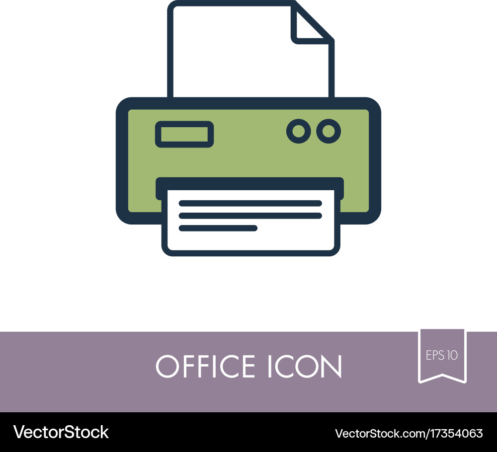 Fax outline icon office sign Royalty Free Vector Image