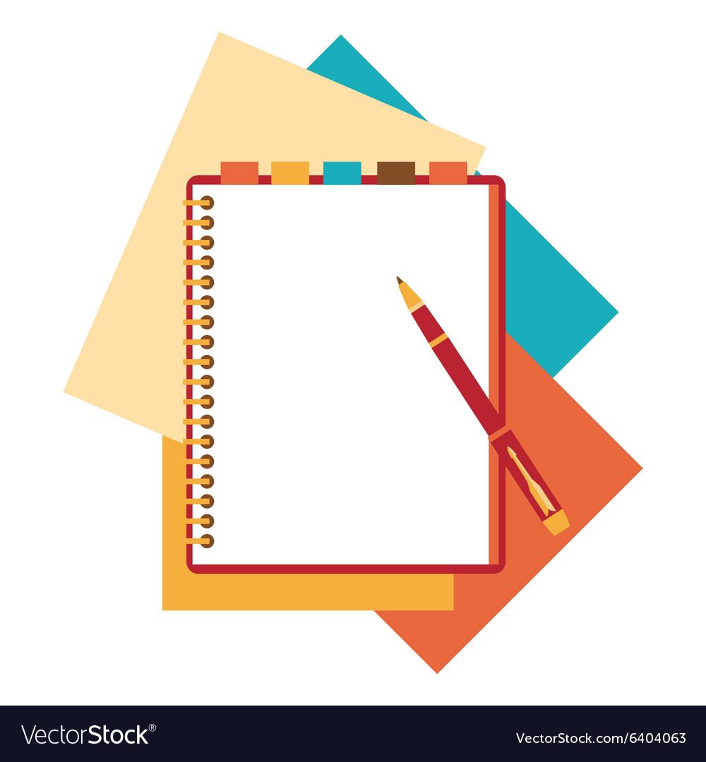 Flat design notepad paper sheet Royalty Free Vector Image