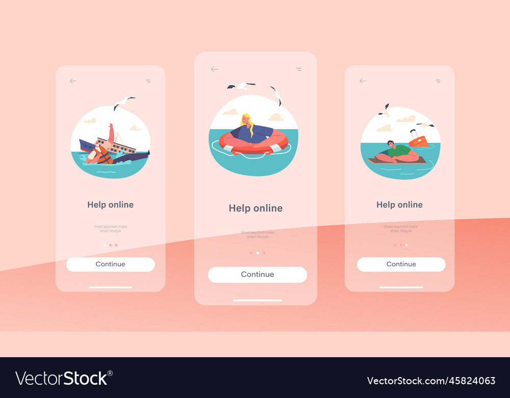 Help online mobile app page onboard screen Vector Image