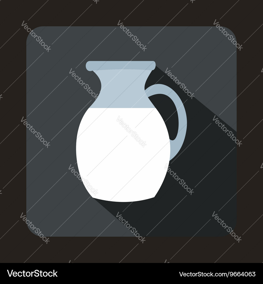 Jug of milk icon flat style Royalty Free Vector Image