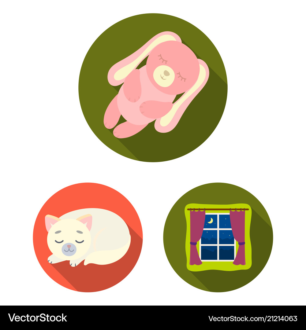 Rest and sleep flat icons in set collection Vector Image