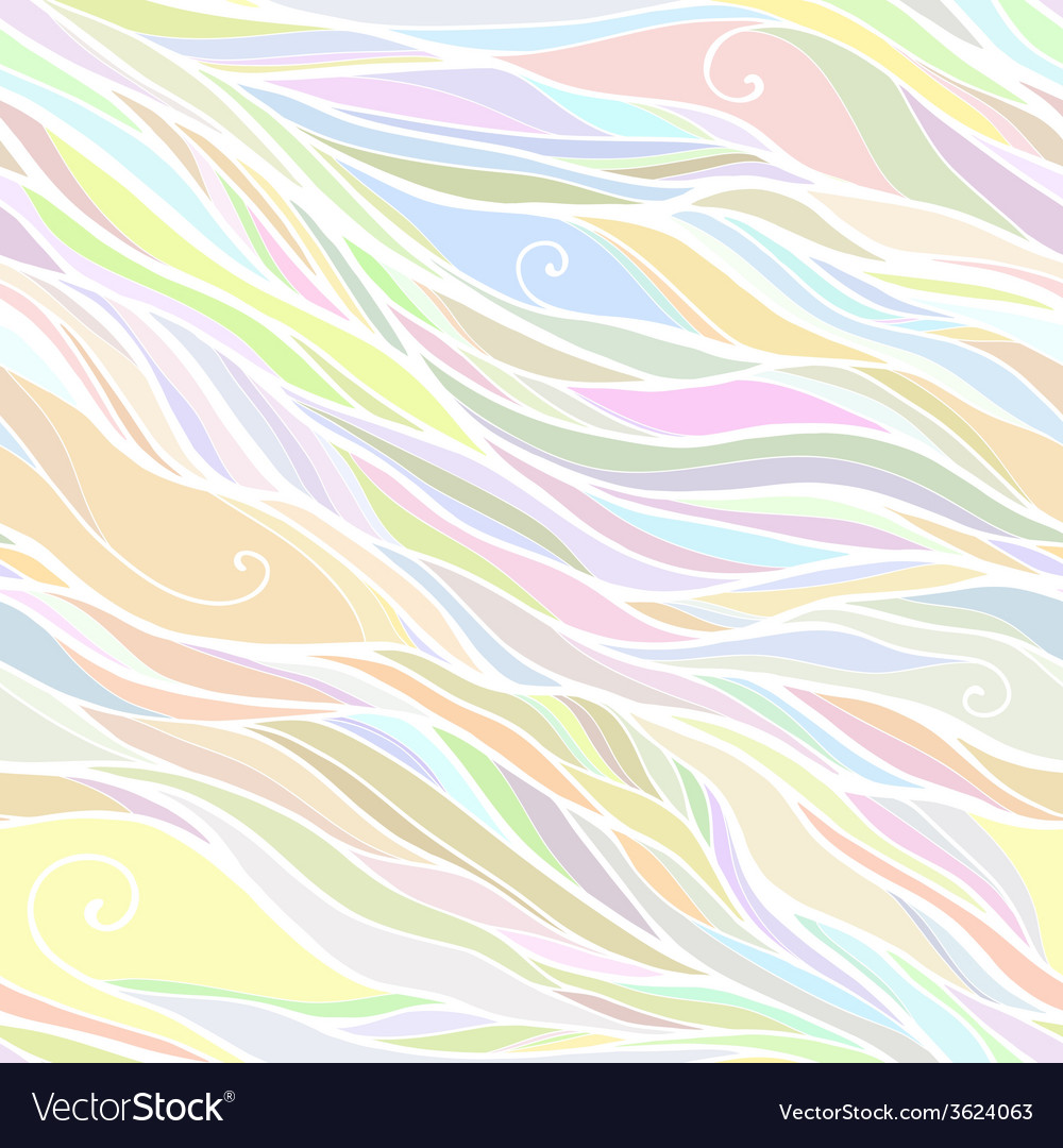 Seamless pattern with doodle waves ornament Vector Image