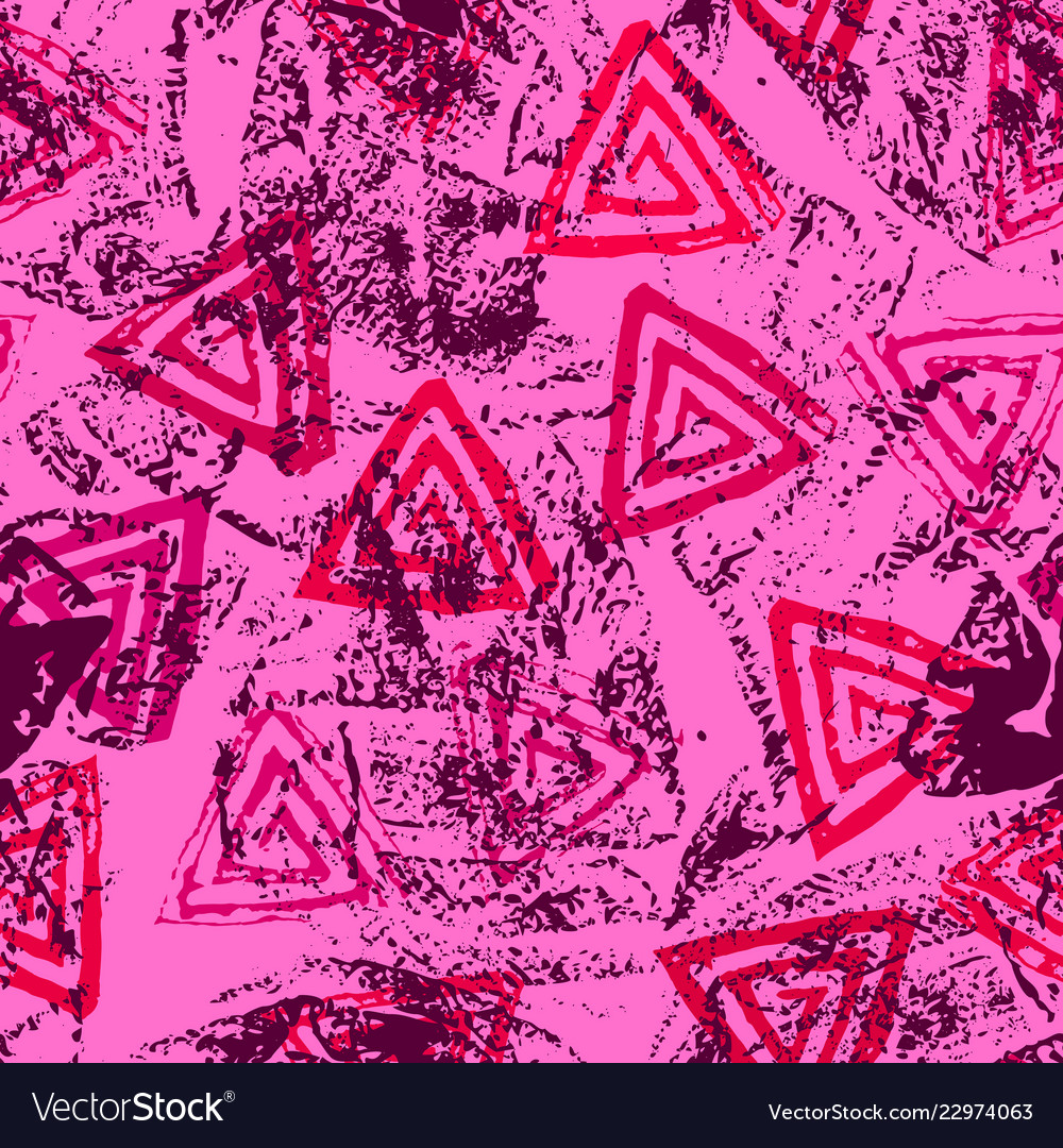 Seamless pattern with textured triangles Vector Image