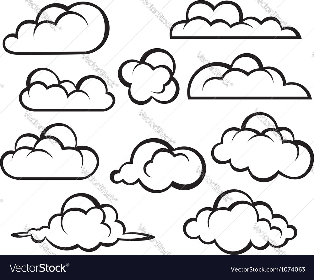 Set clouds Royalty Free Vector Image - VectorStock