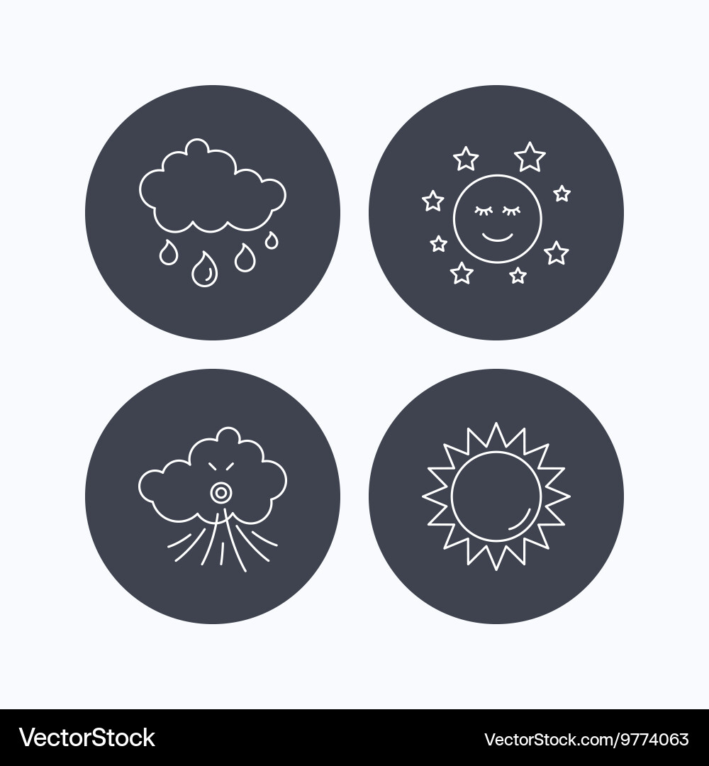 Weather sun and rain icons Royalty Free Vector Image