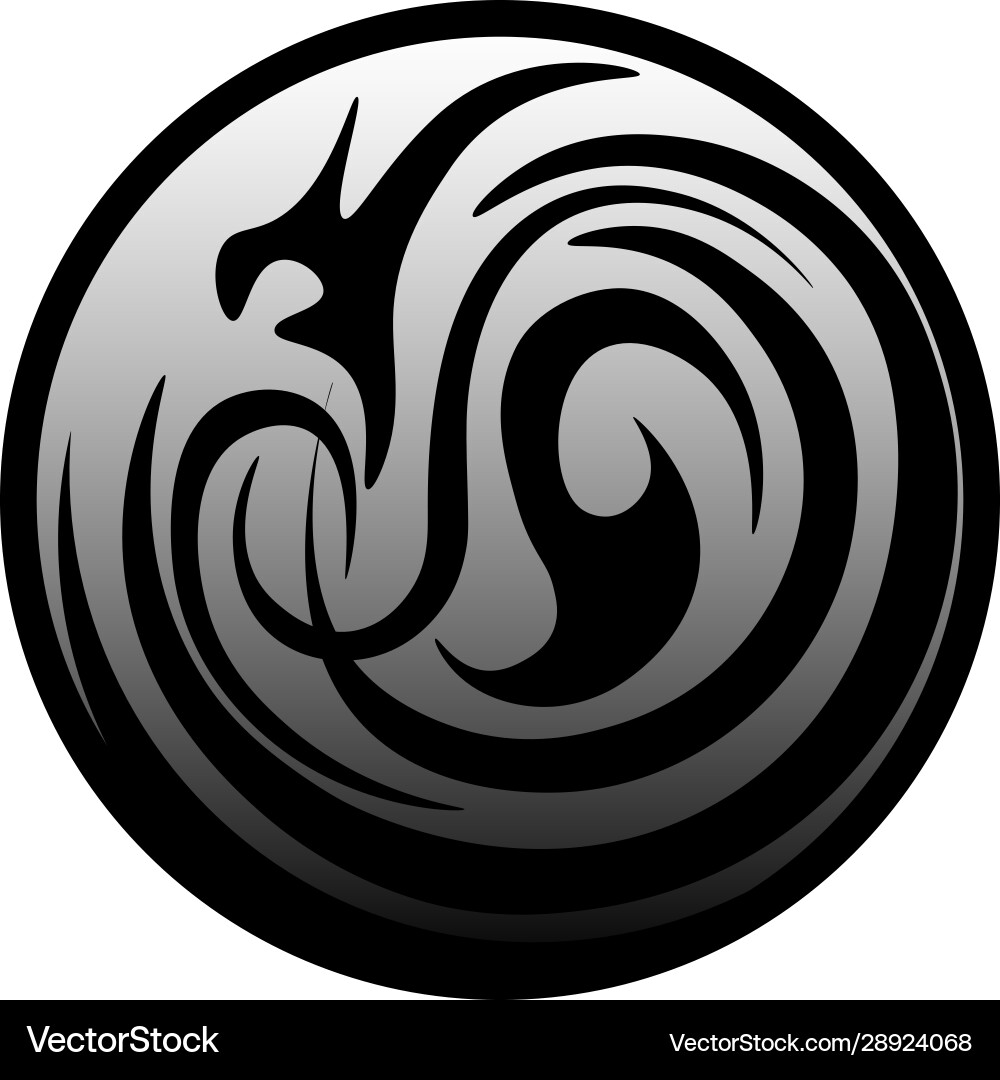 Black circle dark fantasy symbol Royalty Free Vector Image