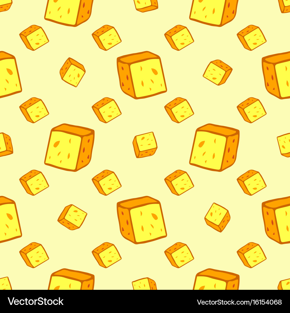 Cheese seamless pattern with many slices food Vector Image