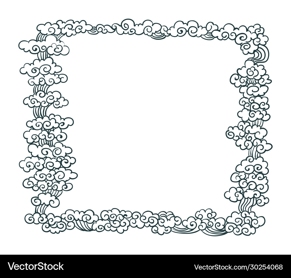 Cloud chinese japanese oriental traditional frame Vector Image