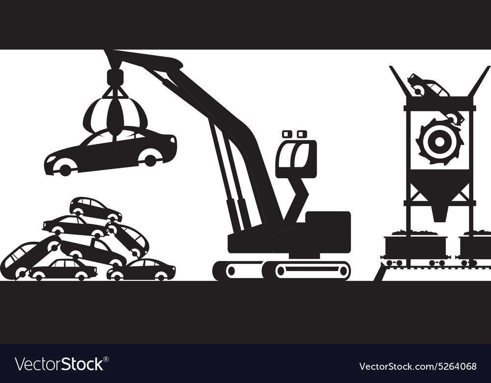 Collection and processing scrap Royalty Free Vector Image