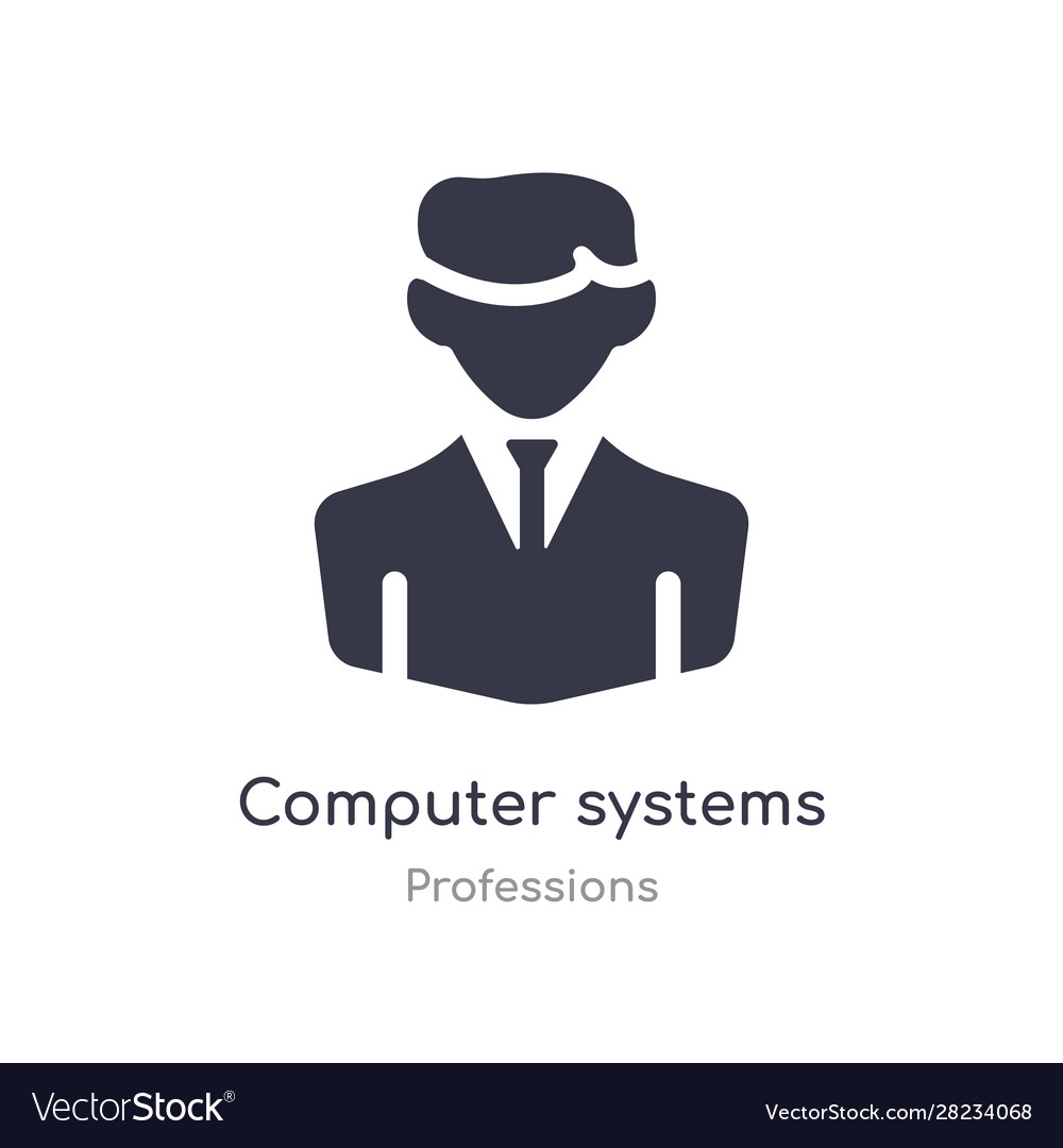 Computer systems analyst icon isolated Royalty Free Vector