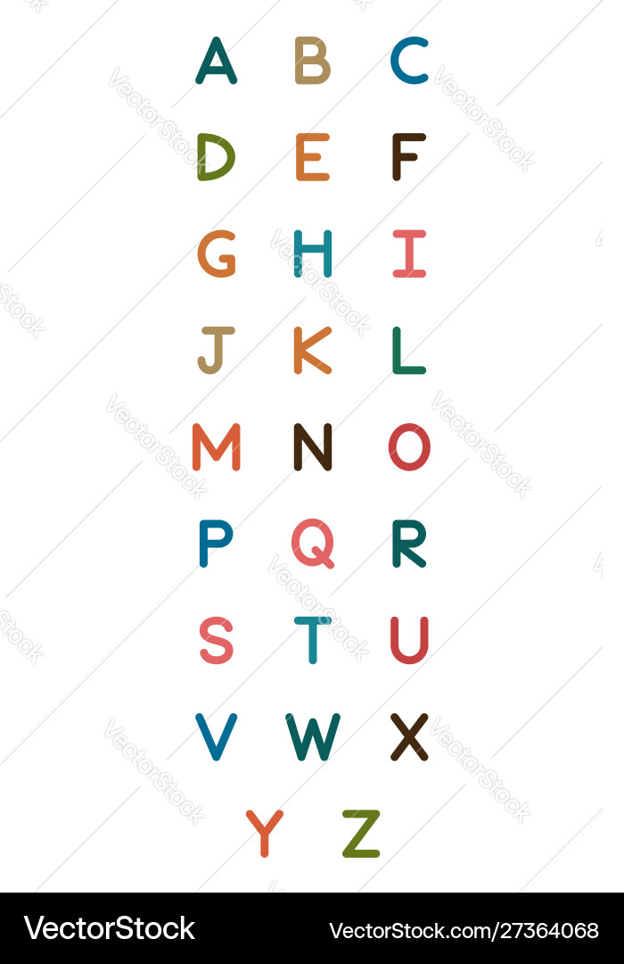 English alphabet big letters Royalty Free Vector Image