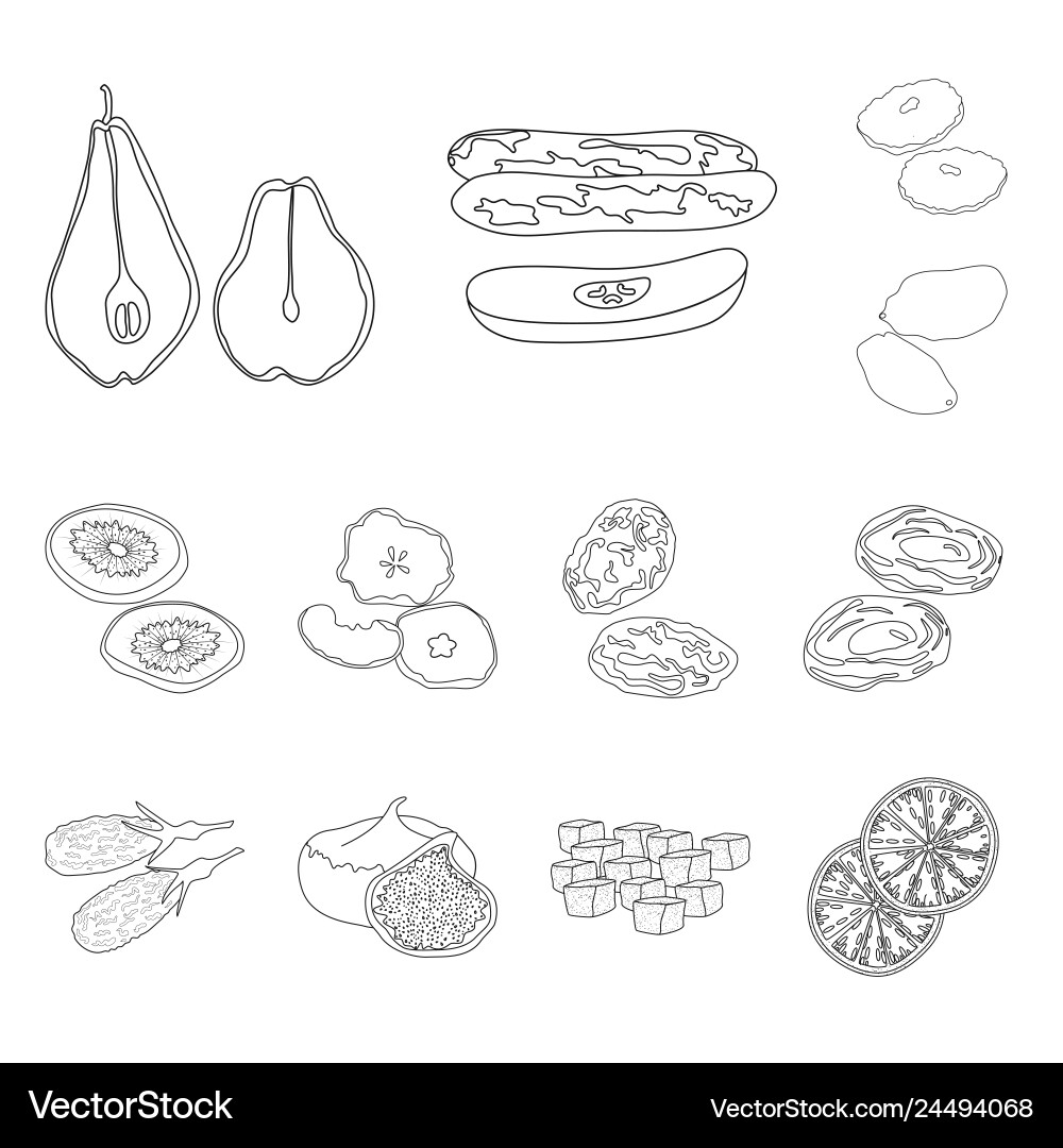 Food and raw sign set Royalty Free Vector Image