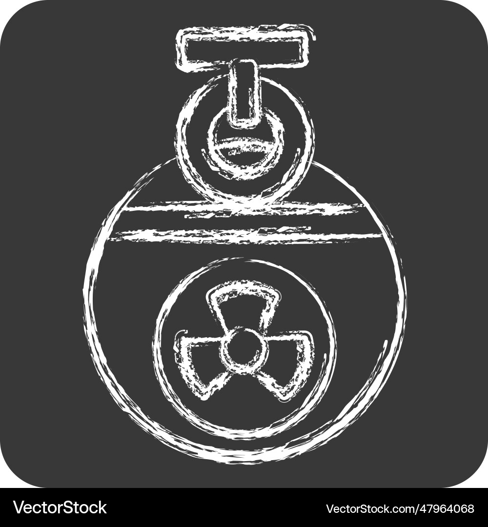 Icon grenade related to nuclear symbol chalk Vector Image