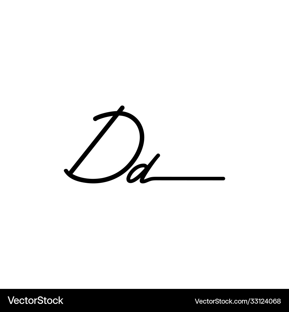 Letter dd signature logo template Royalty Free Vector Image