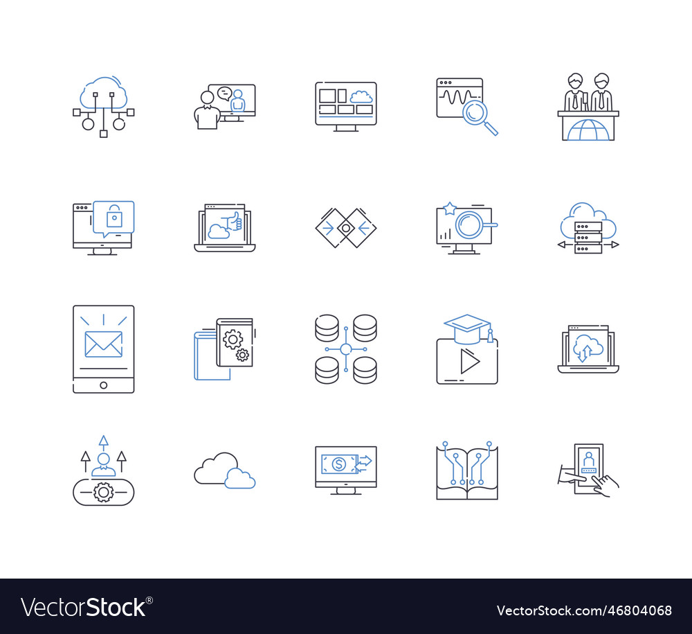 Nerk solutions line icons collection innovation Vector Image