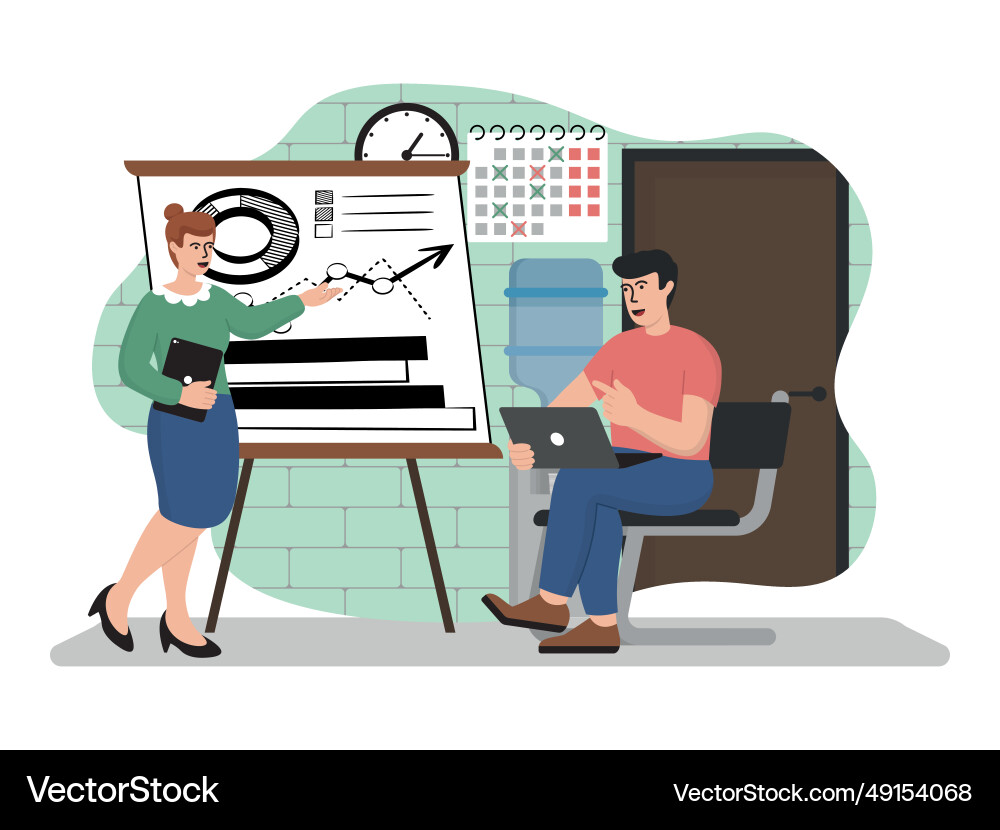 Of business training employee Royalty Free Vector Image