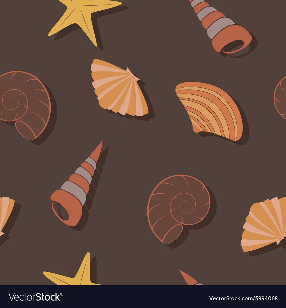 Seamless background with shells Royalty Free Vector Image