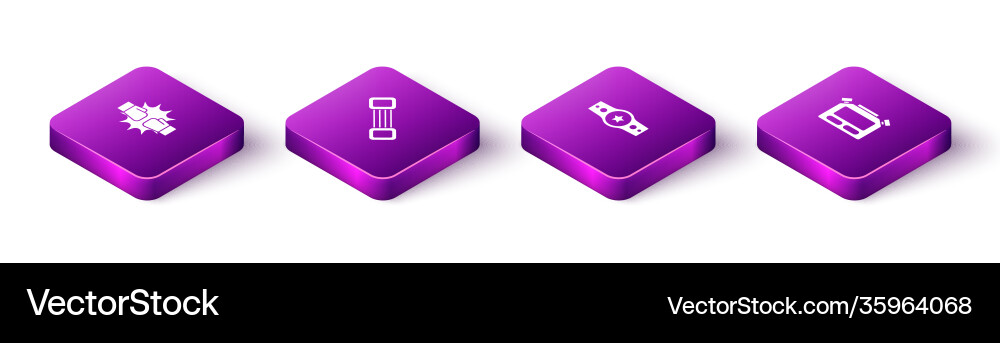 Set isometric punch in boxing gloves chest Vector Image