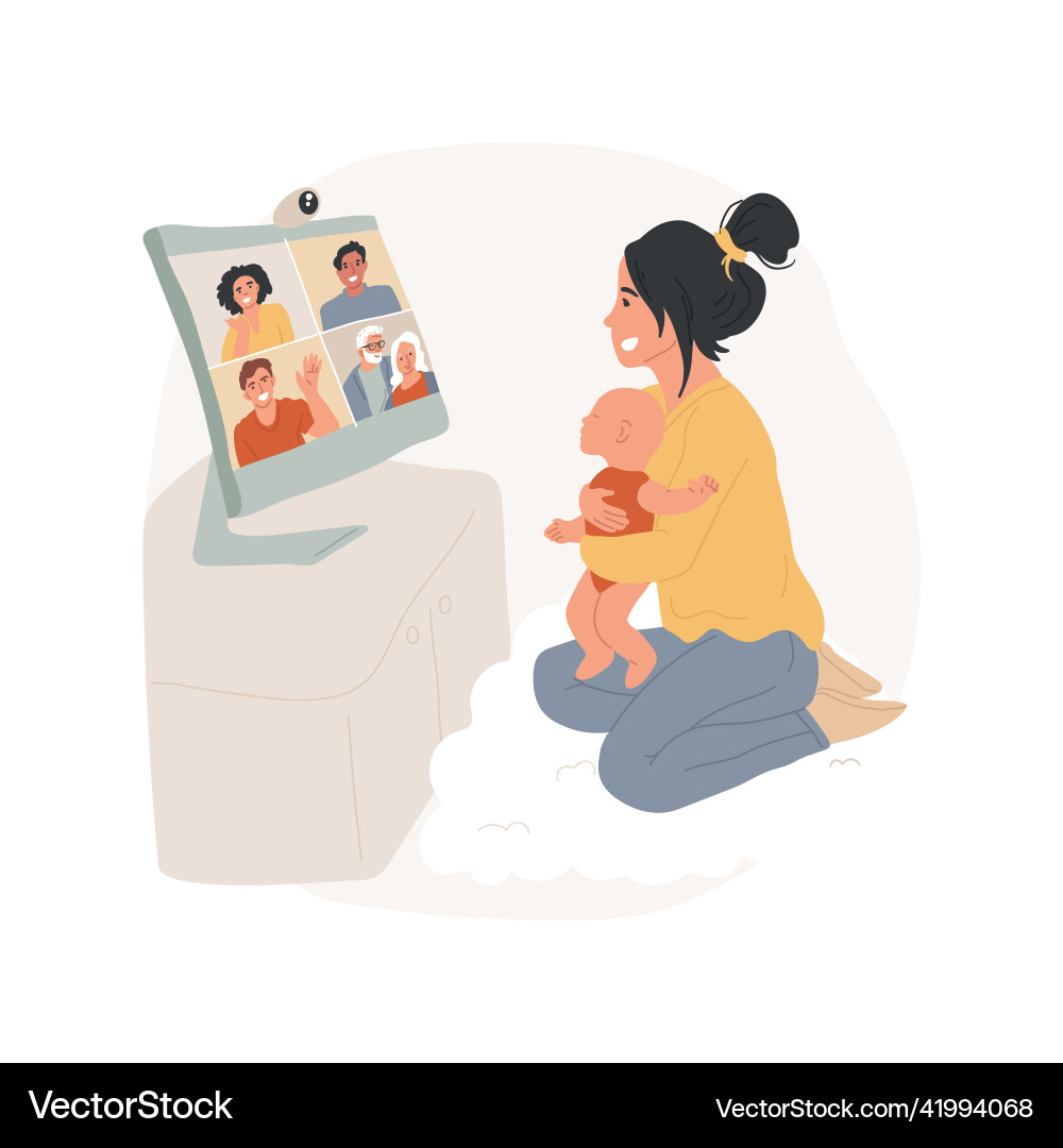 Showing newborn isolated cartoon Royalty Free Vector Image