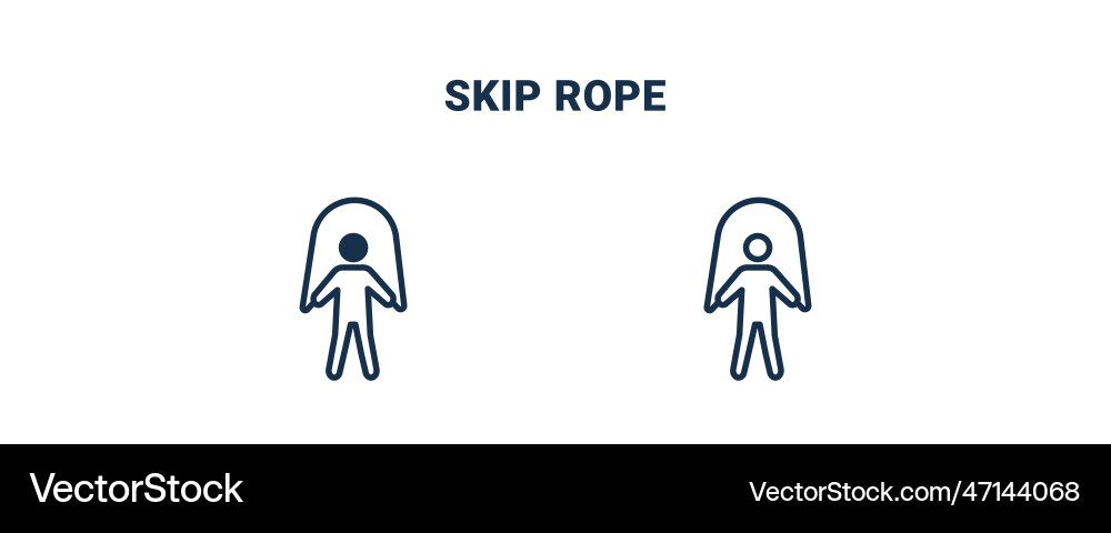 Skip rope icon outline and filled rope icon Vector Image