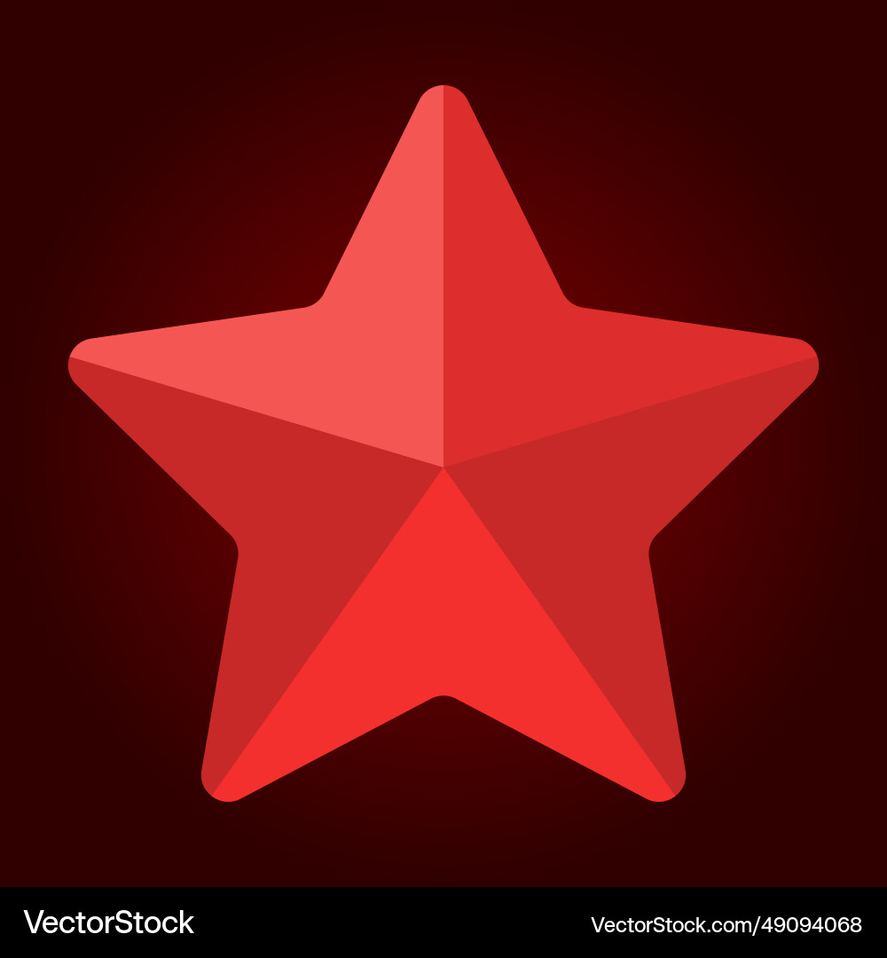 Star icon red star on a dark red background Vector Image