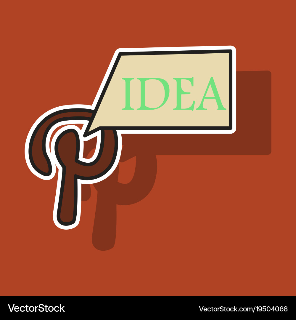 Sticker unusual look icon pinterest on Royalty Free Vector