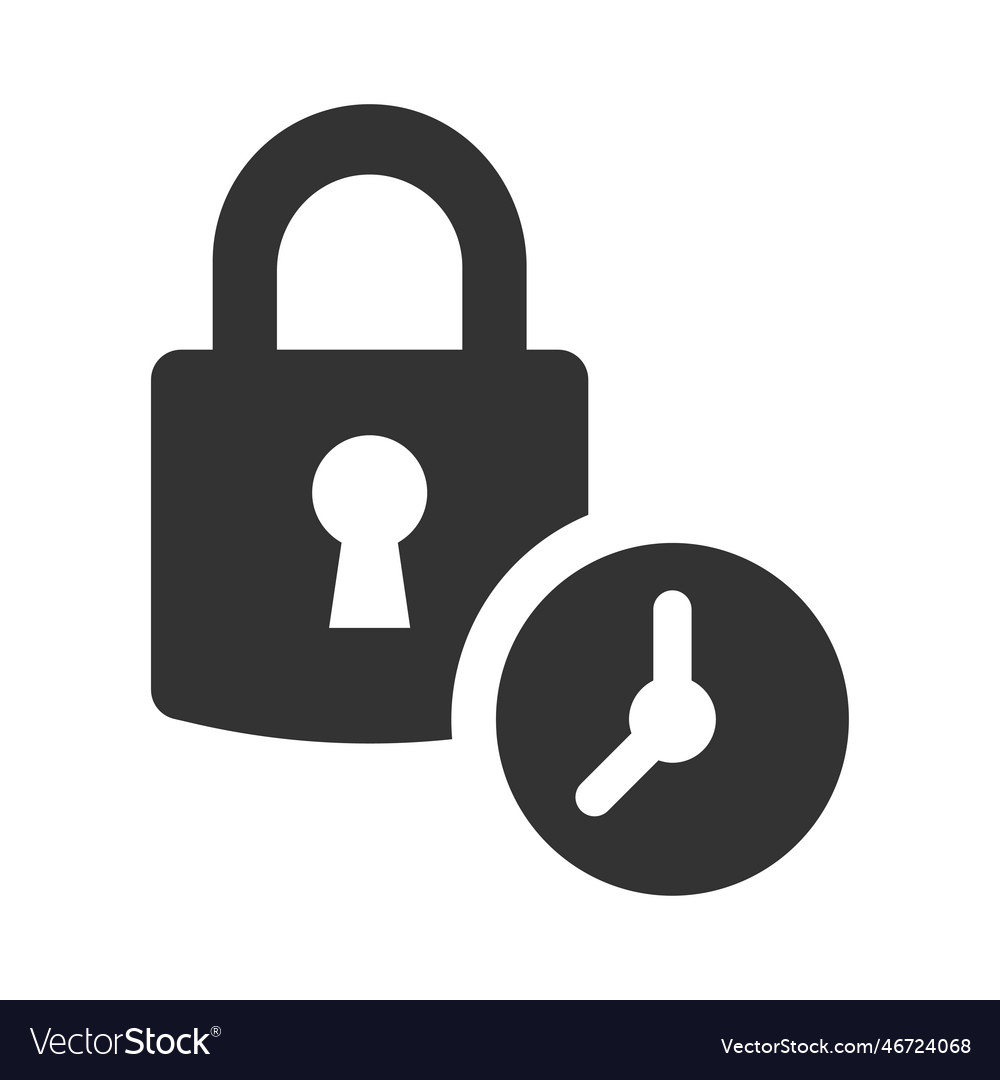 Timer lock icon Royalty Free Vector Image - VectorStock