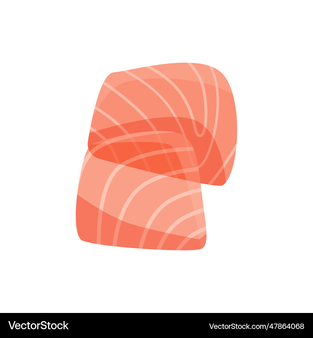 Two pieces of red fish Royalty Free Vector Image