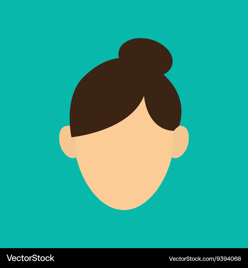 Woman design media icon flat Royalty Free Vector Image