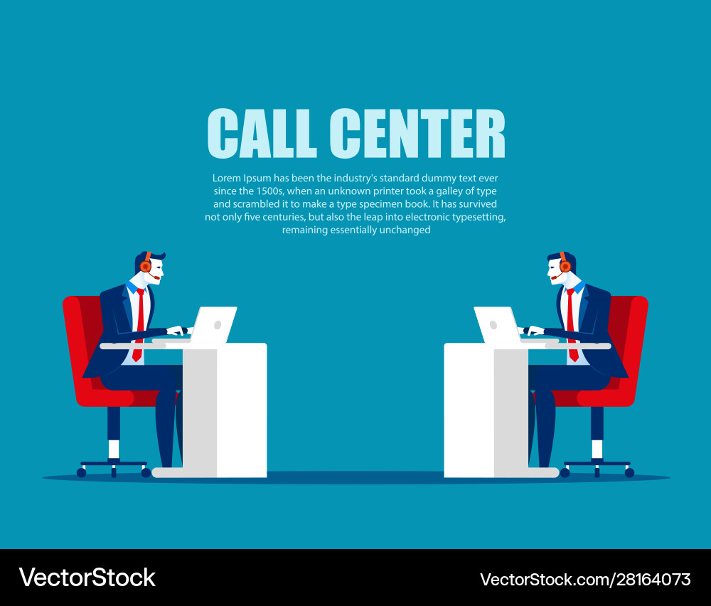 Cartoon characters for call center concept Vector Image