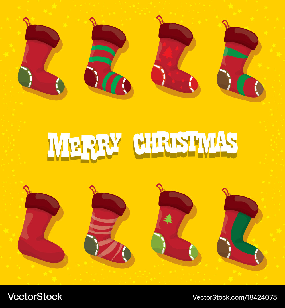 Cartoon cute christmas stocking or socks Vector Image
