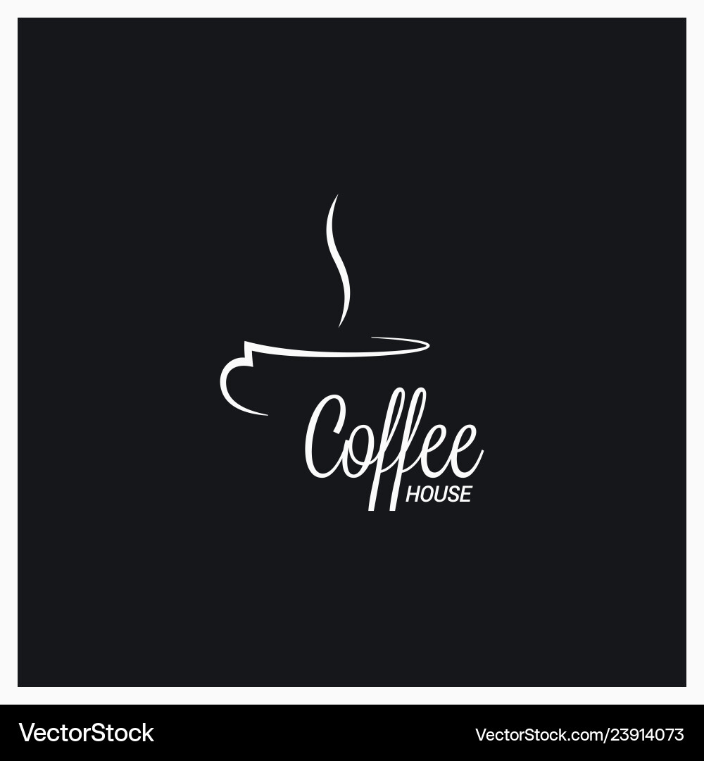Coffee cup logo house sign on black Royalty Free Vector