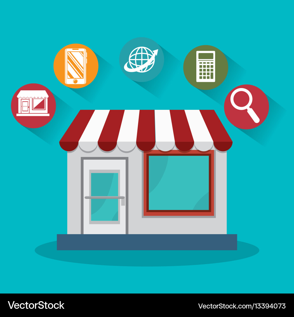 Commercial set isolated icons Royalty Free Vector Image